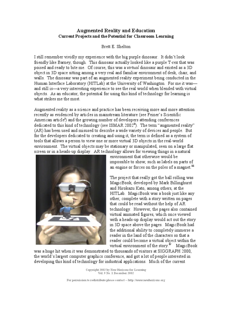 Augmented Reality and Education: Current Projects and The Potential For ...
