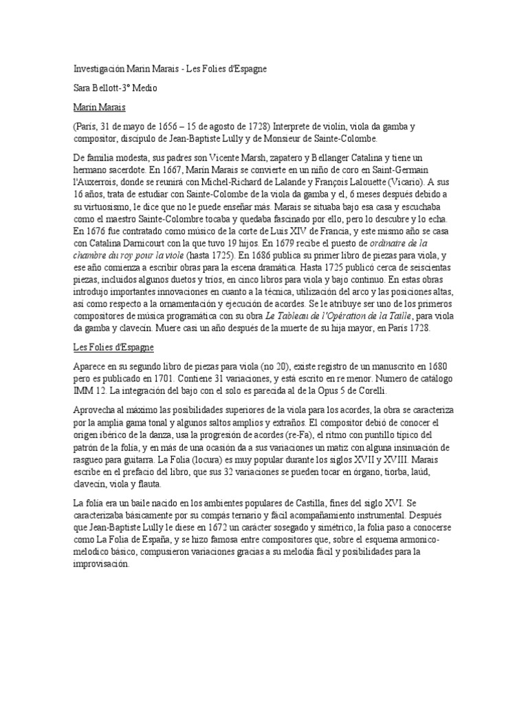 Investigación Marin Marais | PDF | Música clásica | Formas musicales