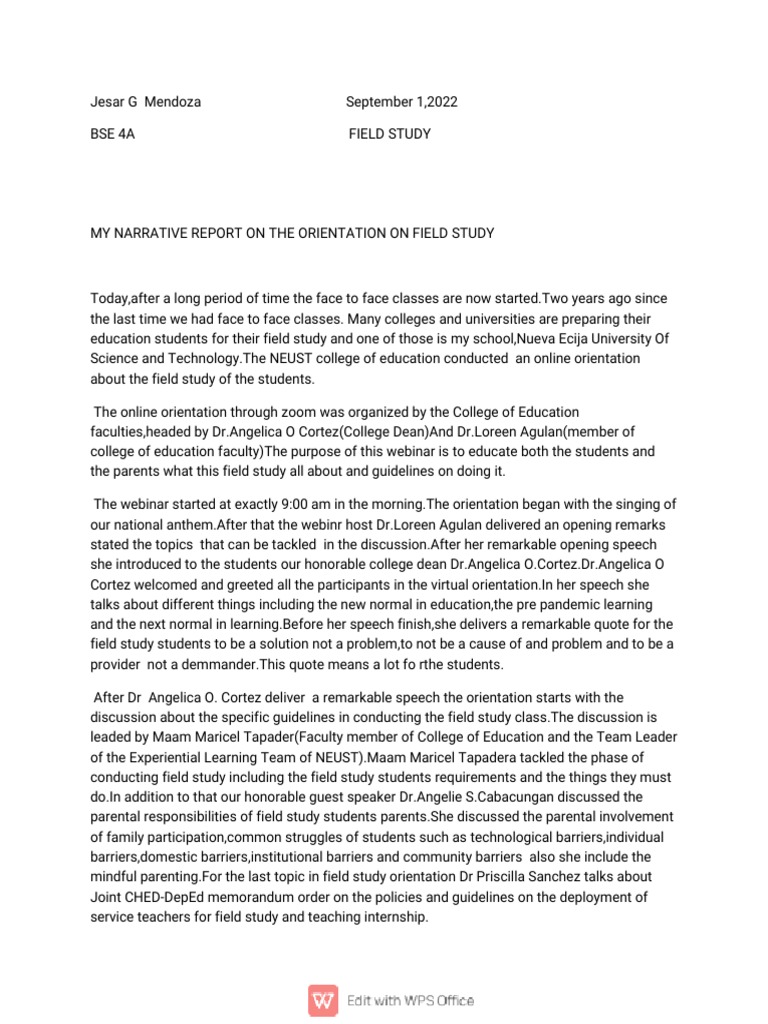 Narrative Report | PDF