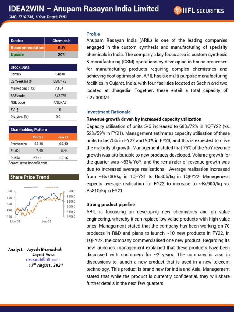 Anupam Ras - IIFL Securities | PDF | Investing | Stocks