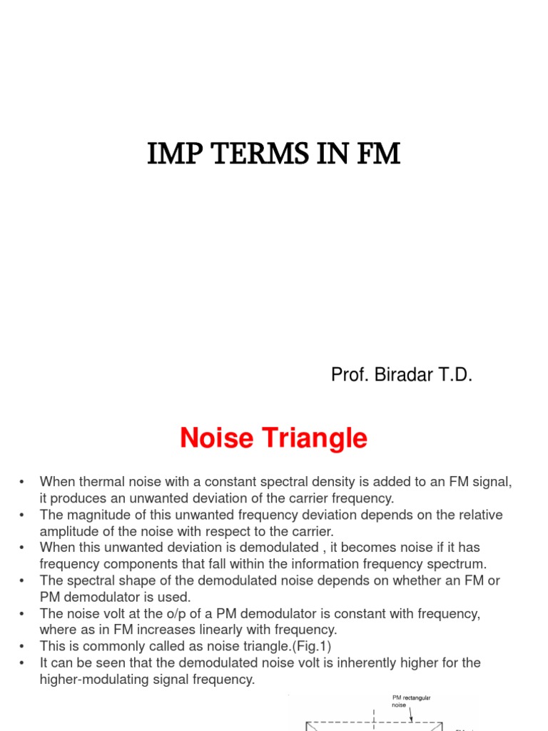 Noise Triange & Pre-Emphasis - De-Emphasis 2 | PDF | Frequency Modulation | Electronics