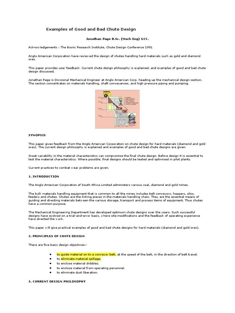 Chute Design for Mining Materials Handling | PDF | Belt (Mechanical ...