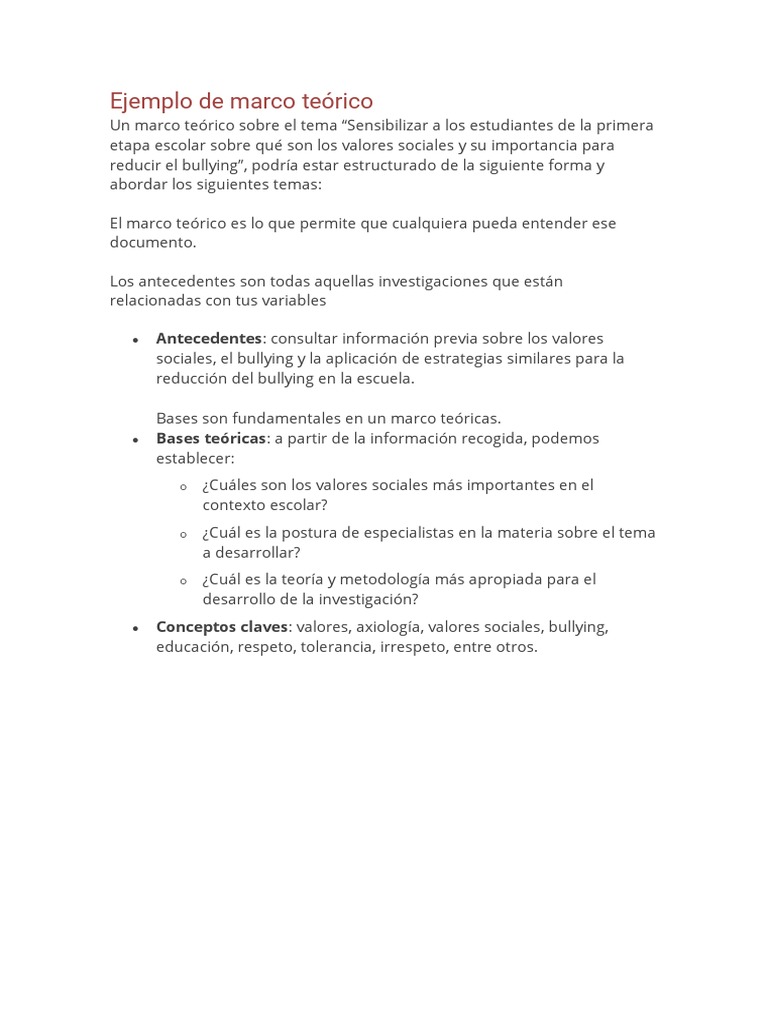 Ejemplo de Marco Teórico | PDF