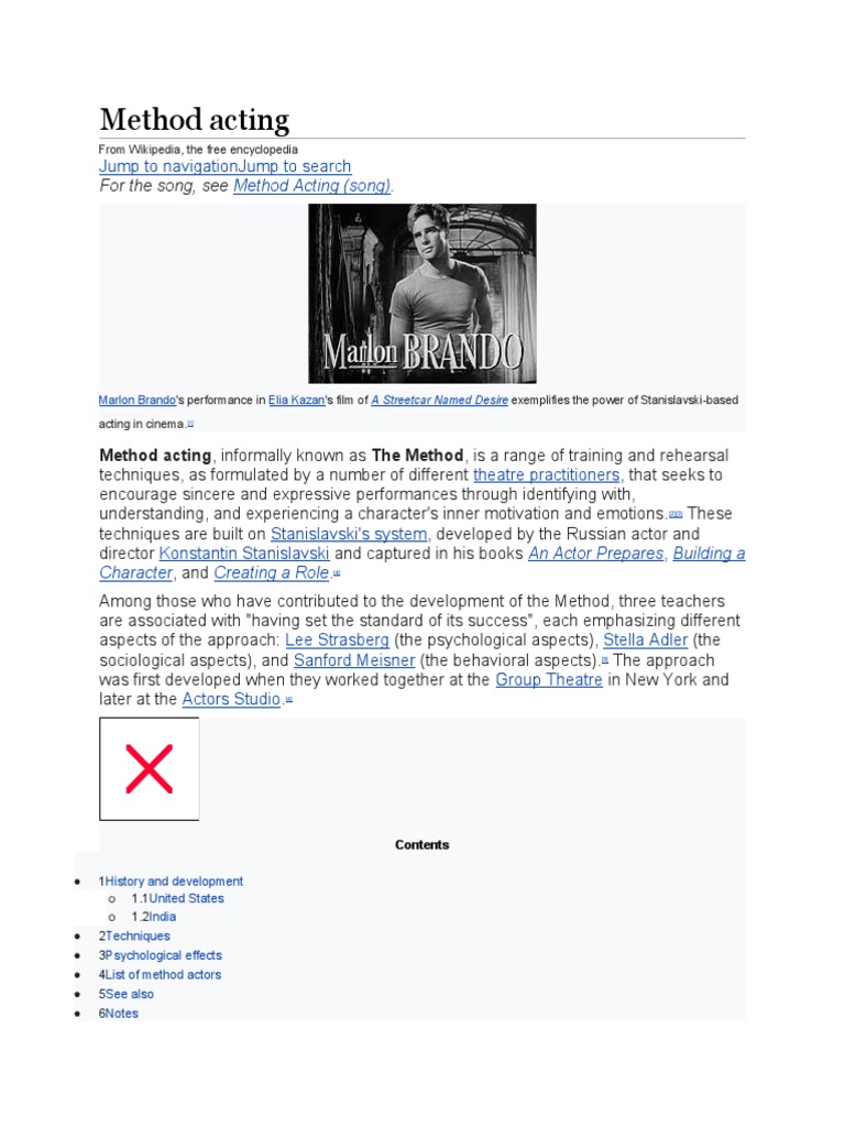 Method Acting | PDF | Acting | Theatre