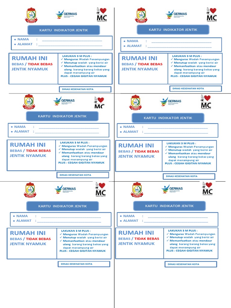 Stiker Bebas Jentik | PDF