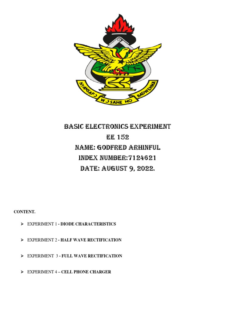 Analysis of Basic Electronics Experiments: Characterization of Diodes and Rectification Circuits ...