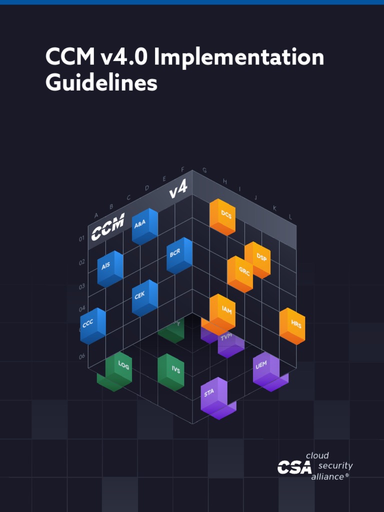 CCM v4.0 Implementation Guidelines 090921 | PDF | Information Security | Cloud Computing