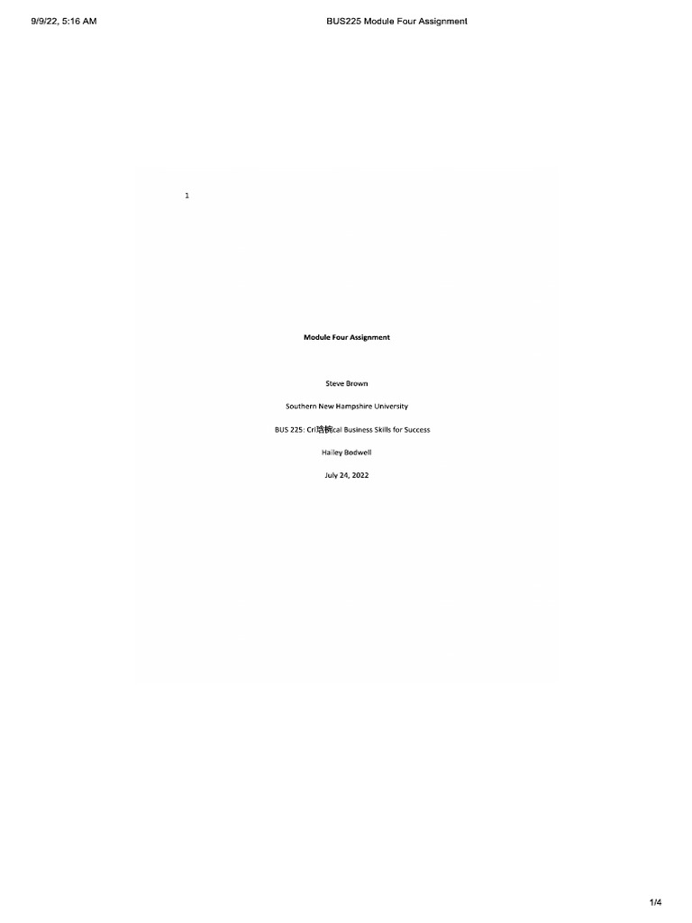 Bus225 Module Four Assignment Pdf