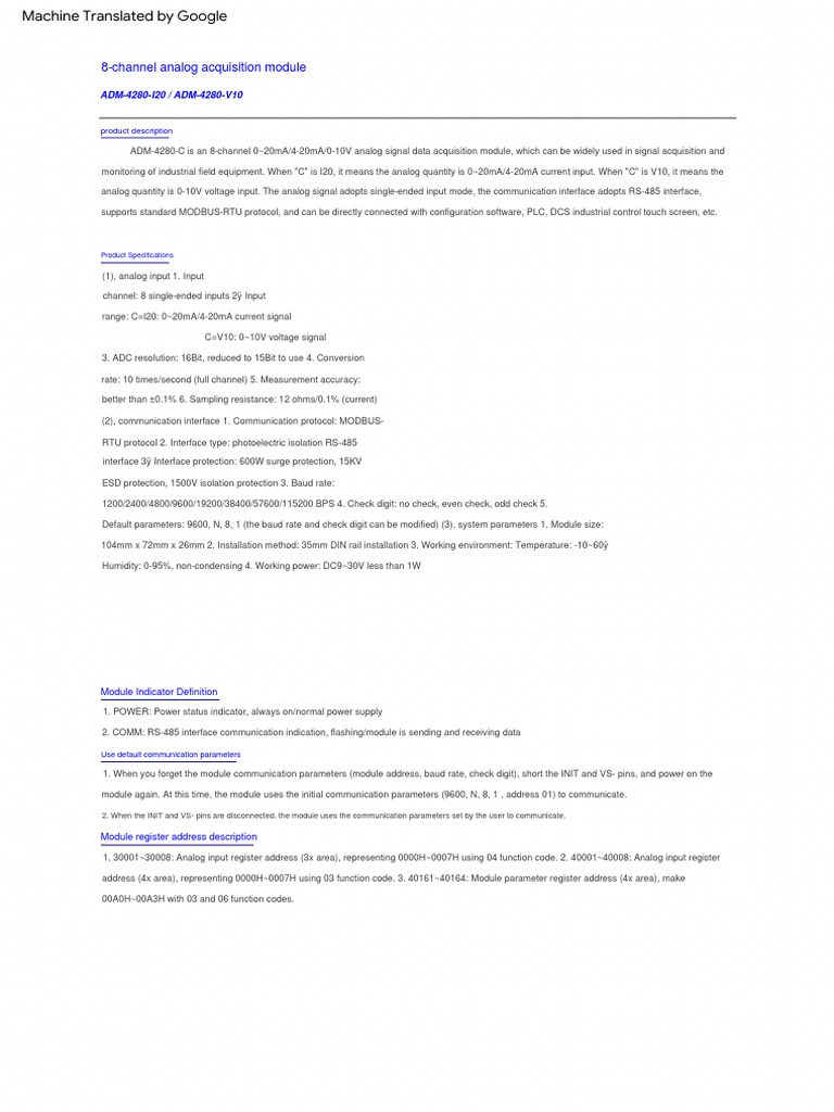 ADM 4280 C - V2说明书 | PDF | Bit Rate | Analog To Digital Converter