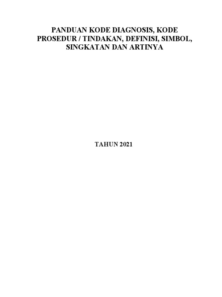 Panduan Simbol dan Singkatan Medis 2021 | PDF