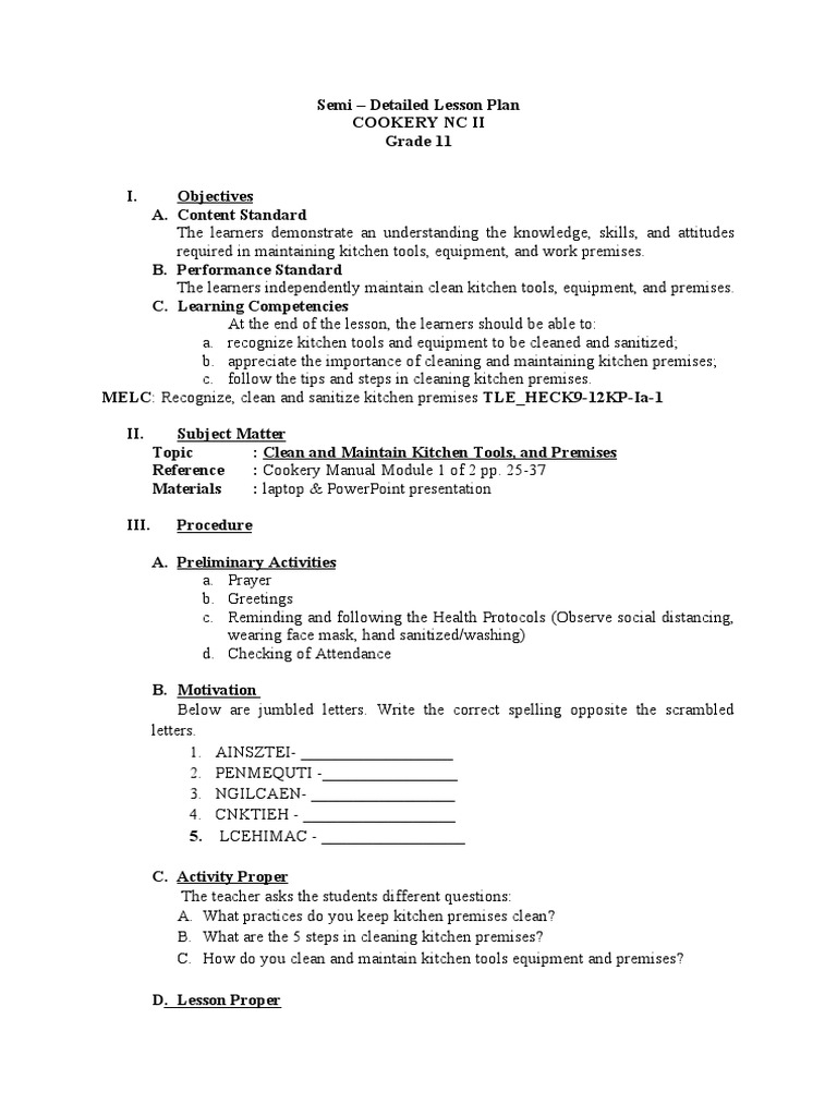 Cookery Clean Sanitize | PDF | Learning | Cognition