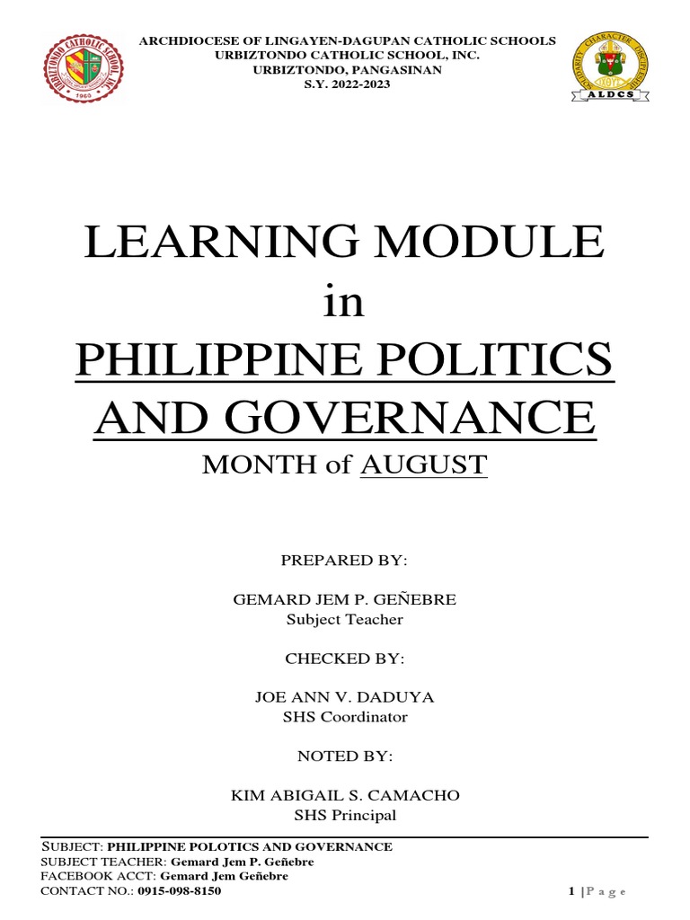 Learning Module in PPG | PDF | Governance | Sovereignty