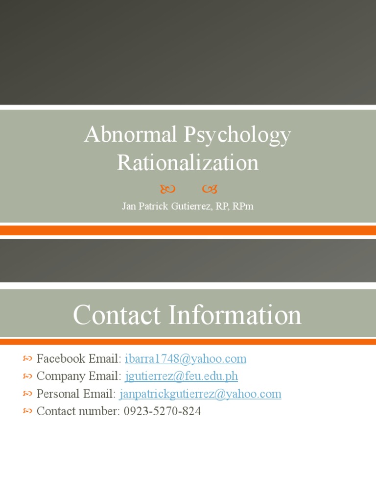 Abpsych Rationalization | PDF | Obsessive–Compulsive Disorder | Panic Attack