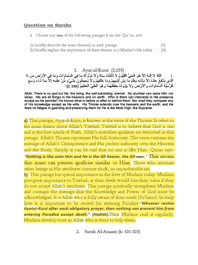 Themes of Tawhid in Surah Al-Anaam | PDF | God In Islam | Tawhid