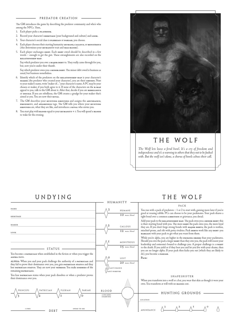 Undying Character Sheets 9 10 | PDF
