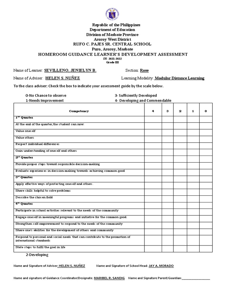 Homeroom Guidance | PDF