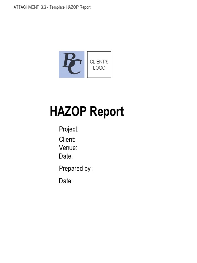ATTACHMENT 3-3 HAZOP Report Template1476270685 | PDF | Systems Engineering