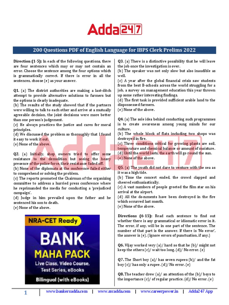 200 Questions PDF of English | PDF | Outsourcing