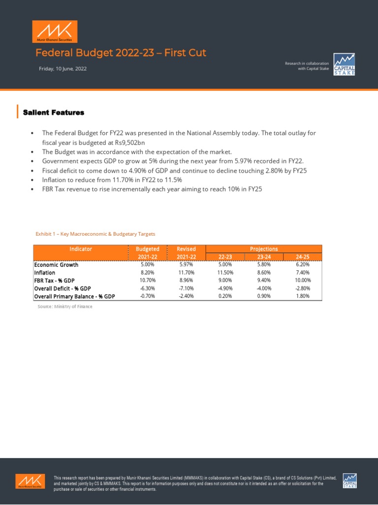 Federal Budget 2022-23 Overview Report | PDF | Government Budget ...