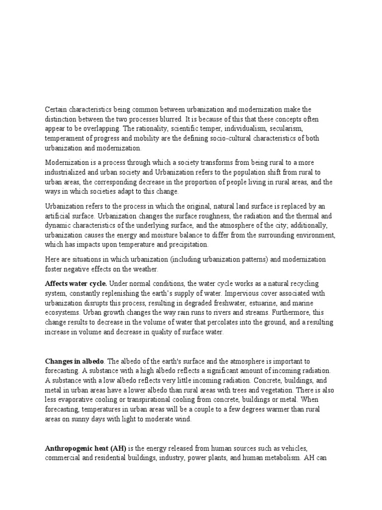 Urbanization & Modernization Impact on Climate | PDF | Greenhouse Gas ...