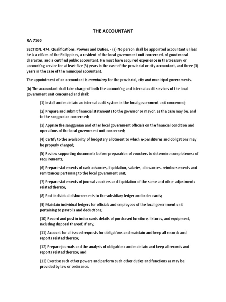 Qualifications of LGU Accountants | PDF | Accountant | Local Government