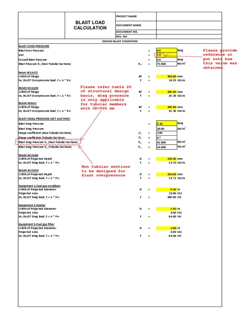 MERO-FGS - Blast Load Calculation | PDF | Drag (Physics) | Mechanical ...