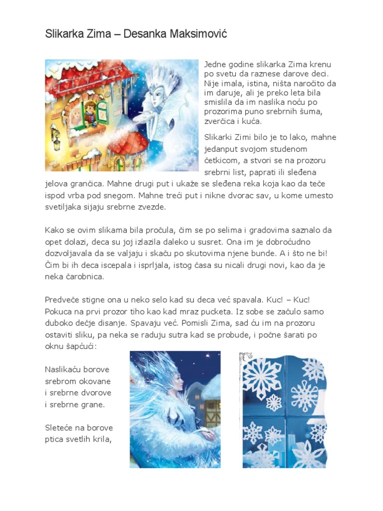 Slikarka Zima - PRIČA | PDF