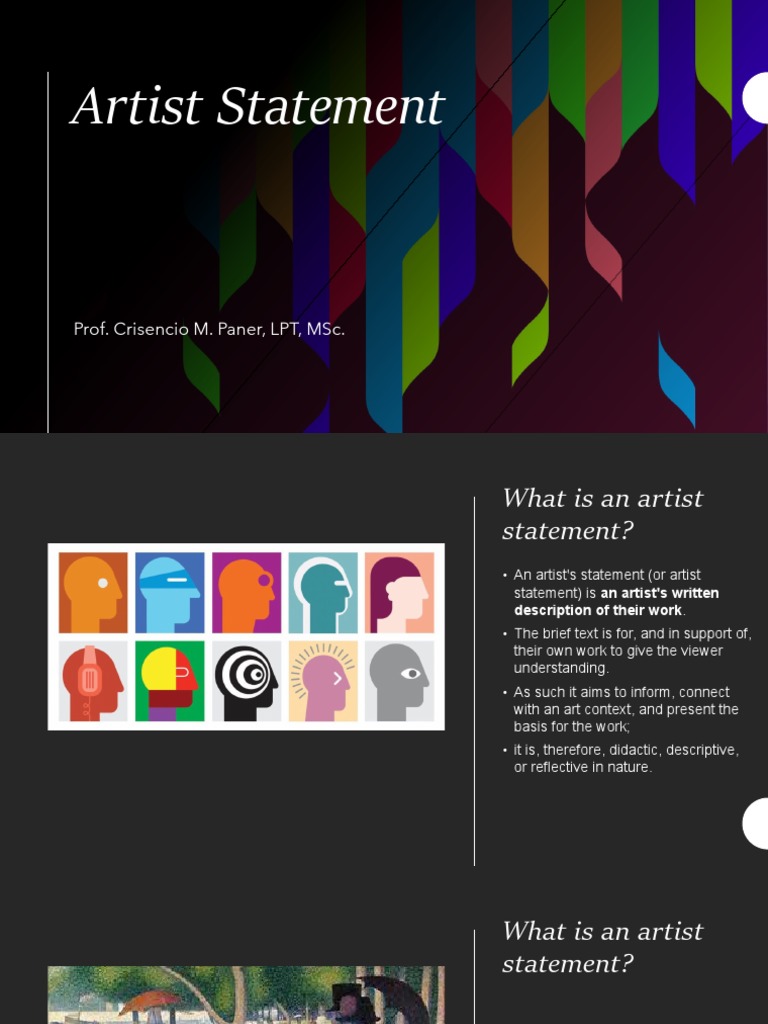 Session 5-Artist Statement | PDF | Theory | Cognition