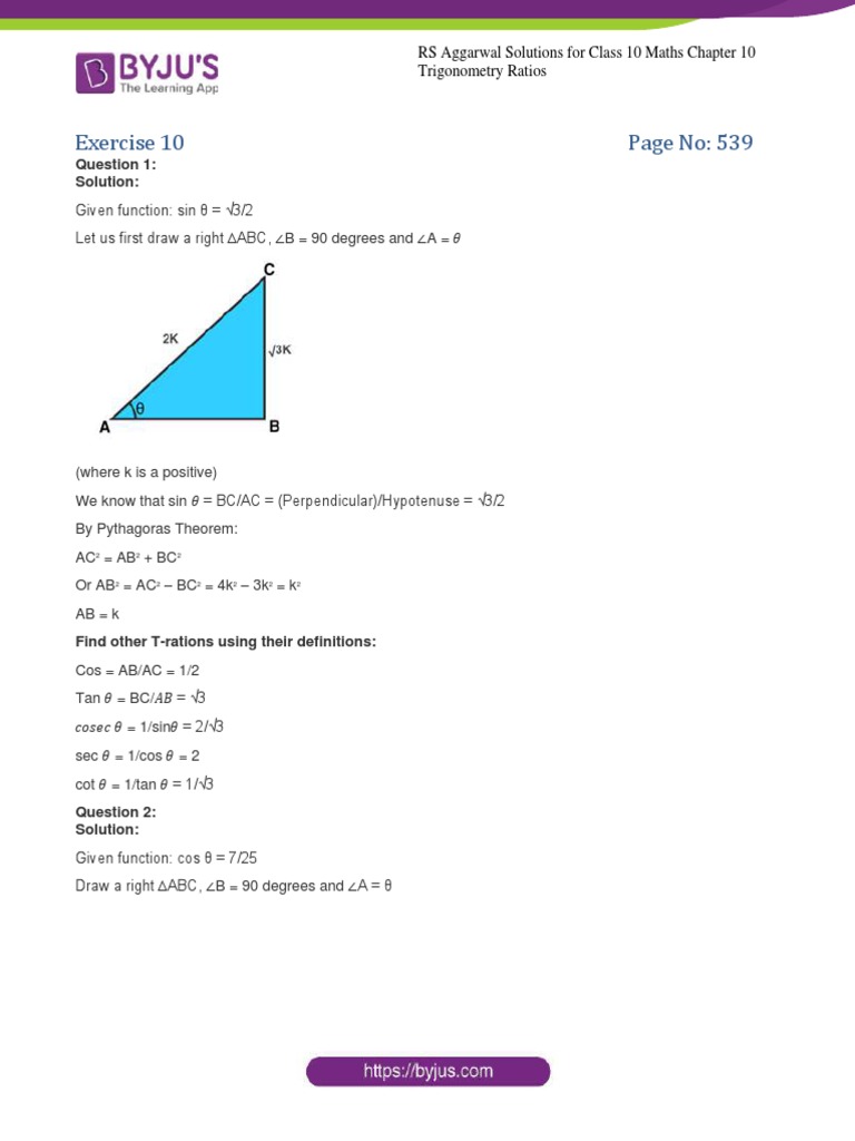 rs-aggarwal-questions-and-solutions-for-class-10-maths-chapter-10 | PDF ...