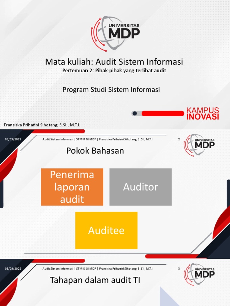 Peran Auditor dan Auditee dalam Audit TI | PDF