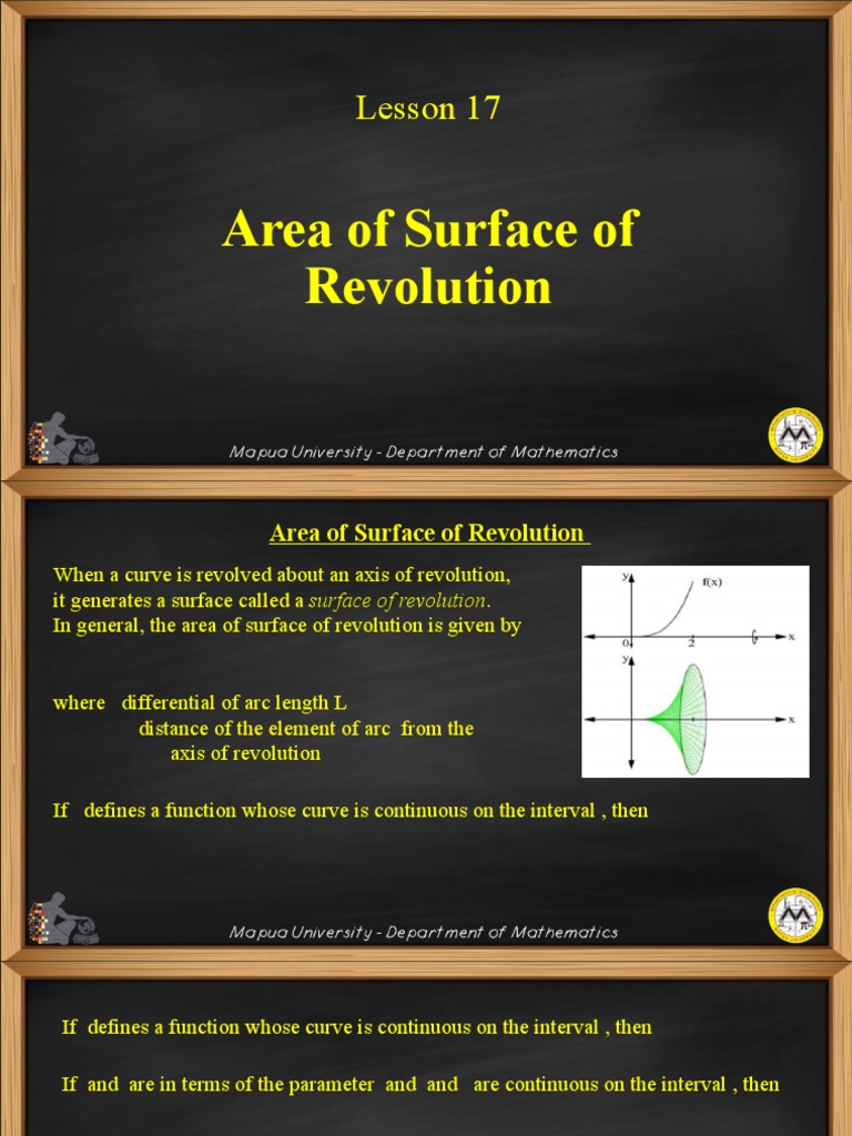 Lesson 17 Area of Surface of Revolution | PDF | Science & Mathematics
