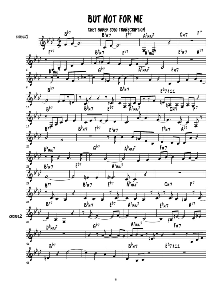 But Not For Me Chet Baker Solo PDF | PDF