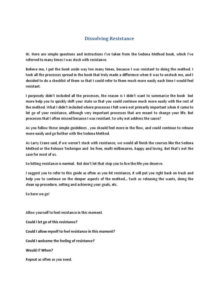 Dissolving Resistance | PDF | Cognitive Science | Cognition