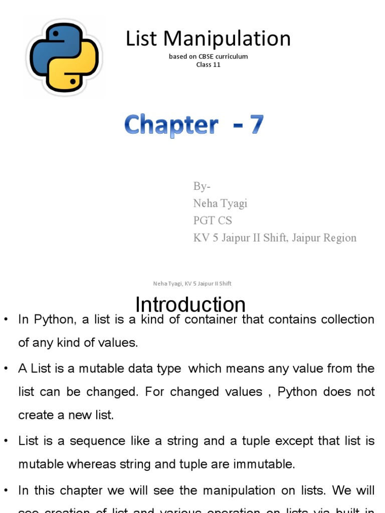 List Manupulation | PDF | String (Computer Science) | Computer Data