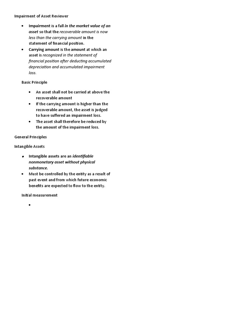Asset Impairment Review Guide | PDF | Finance & Money Management