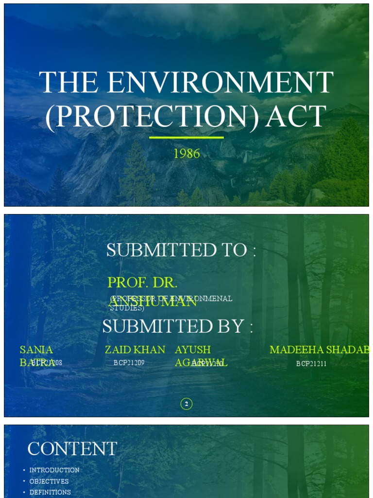 The Environment (Protection) Act | PDF | Pollution | Crimes