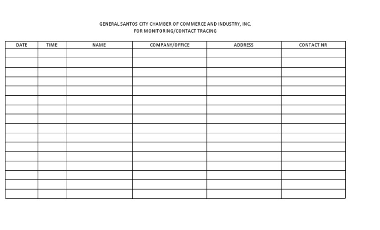 Contact Tracing Form | PDF | Business | Law