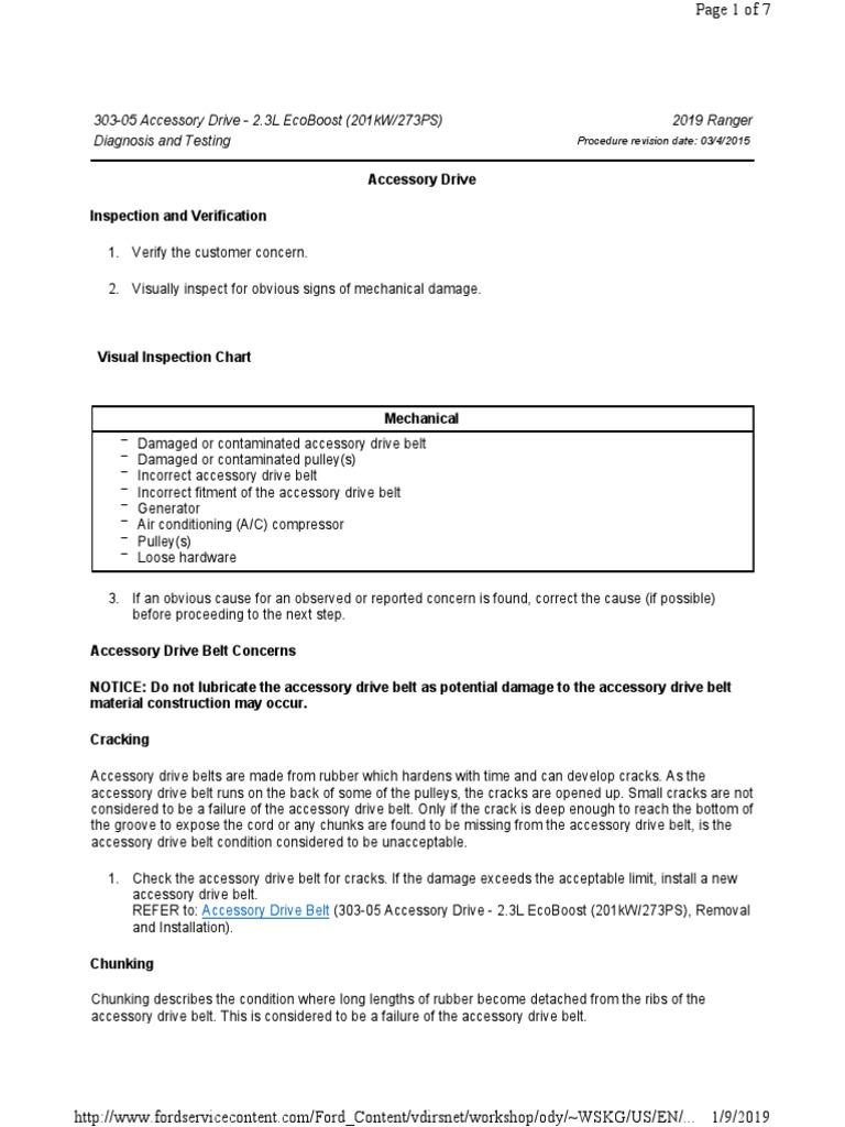 303-05 Accessory Drive - Diagnosis and Testing - Accessory Drive | PDF ...