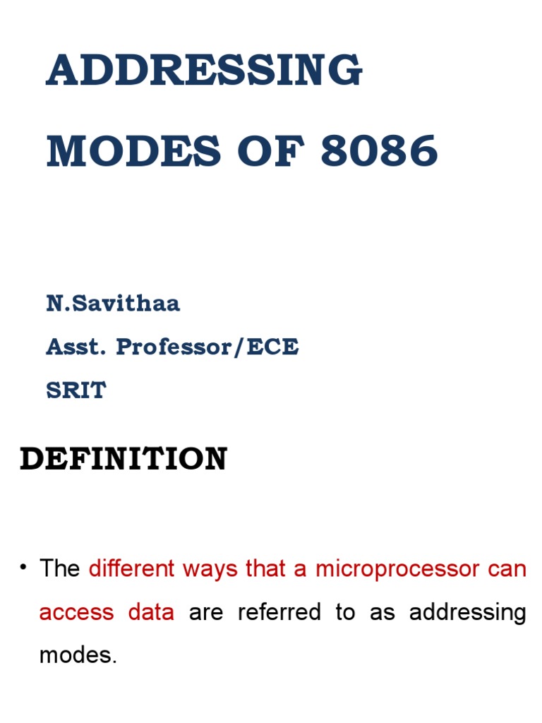 Addressing Mode 8086 Pdf Integrated Circuit Computer Memory 
