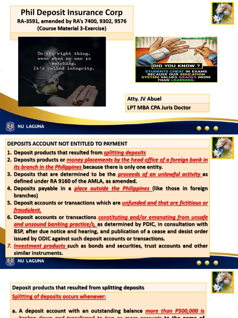 NU 3.1 PDIC Exercise | PDF | Business | Banking