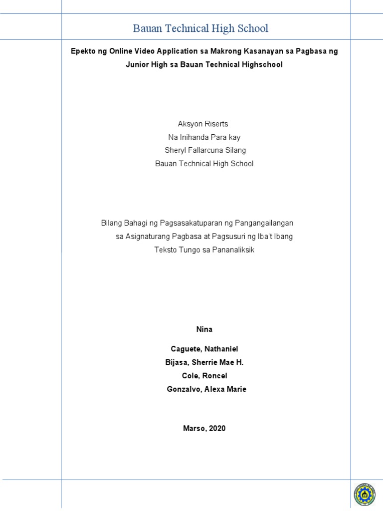 AKSYON RISERTS FORMAT g11 Mam SHEE | PDF