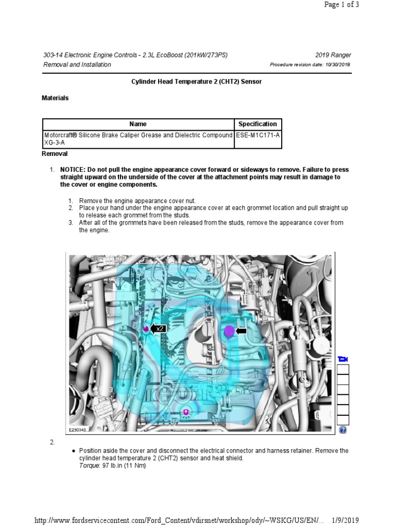 303-14 Electronic Engine Controls - Removal and Installation - Cylinder ...