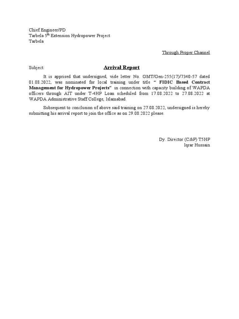 Arrival Report | PDF