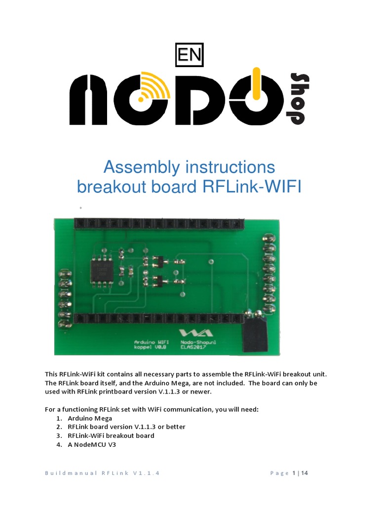 Assembly Instructions for Creating an Arduino/RFLink/WiFi Breakout ...