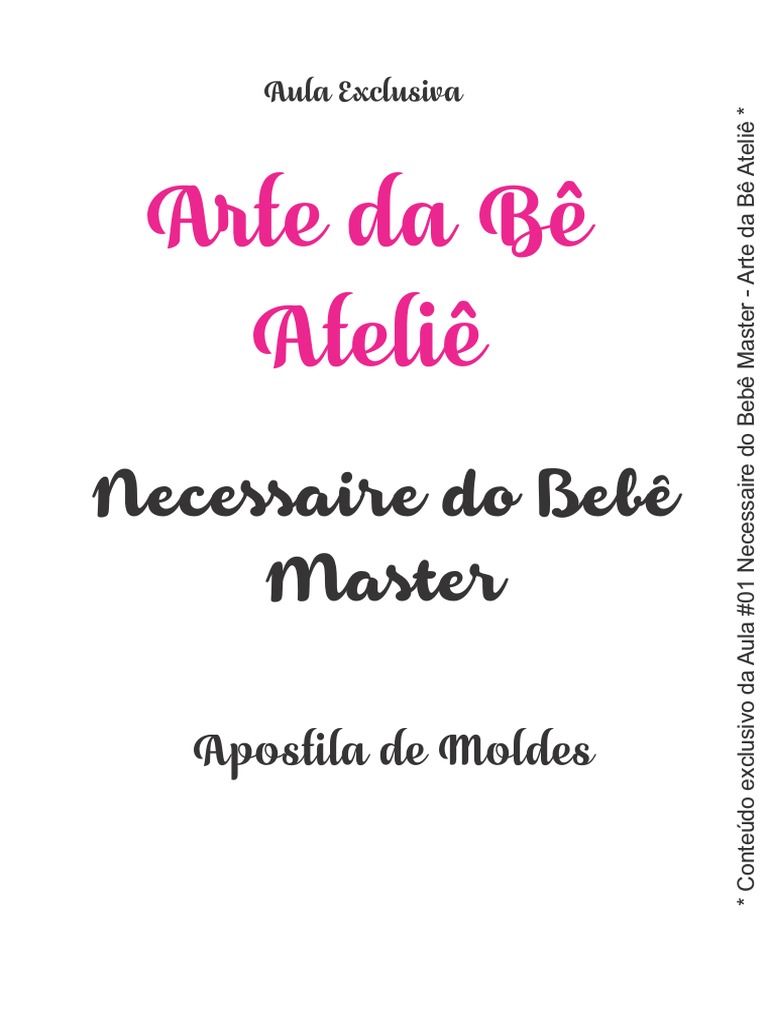 Apostila de Moldes - Necessaire Do Bebê Master | PDF