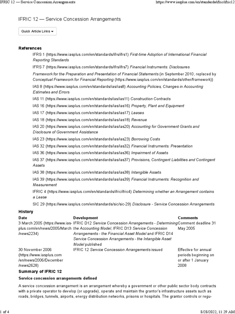 IFRIC 12 - Service Concession Arrangements | PDF | International ...