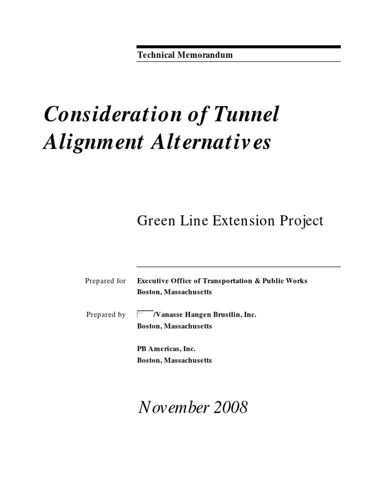 Consideration of Tunnel Alignment Alternatives | PDF | Transport ...