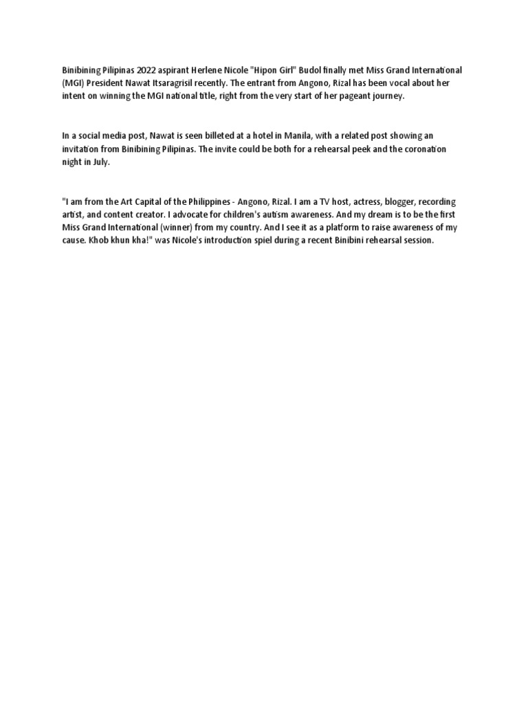 Hipon Girl Impresses Miss Grand International's Nawat MGI To Move To ...