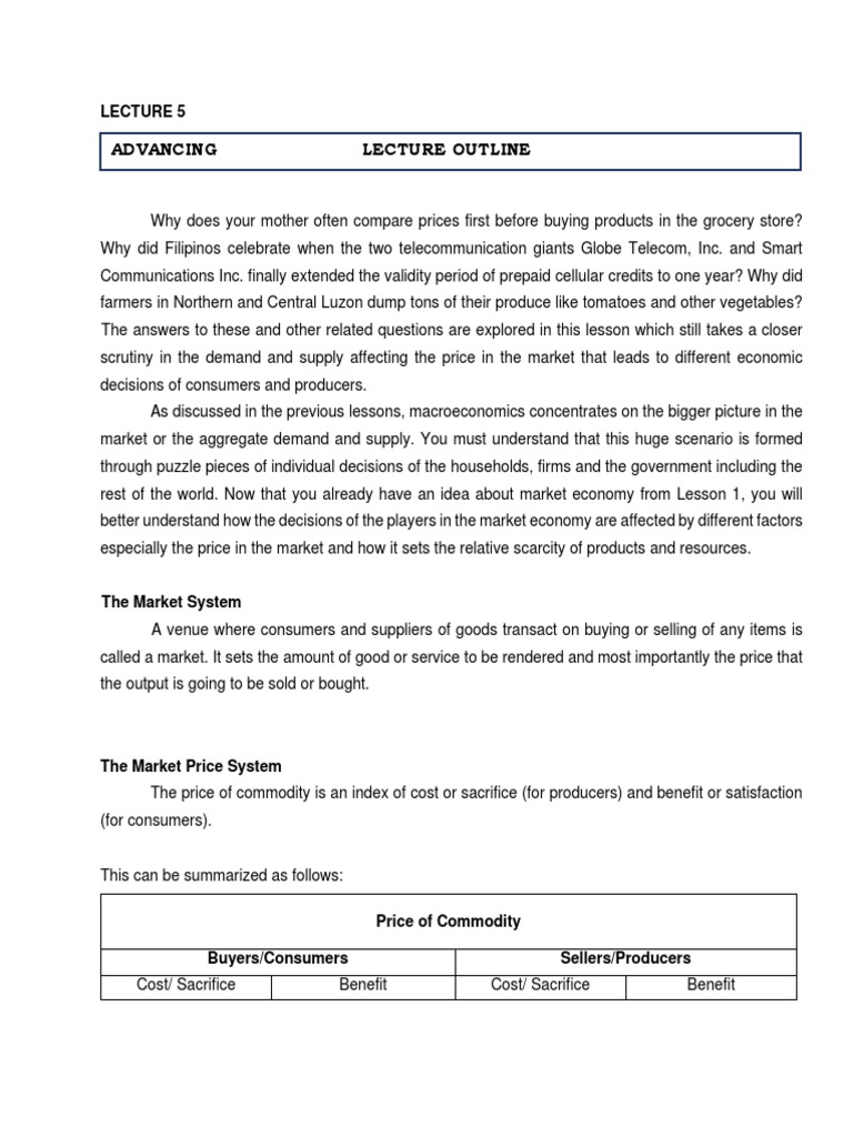 Market Price System & Elasticity | PDF | Elasticity (Economics) | Price ...