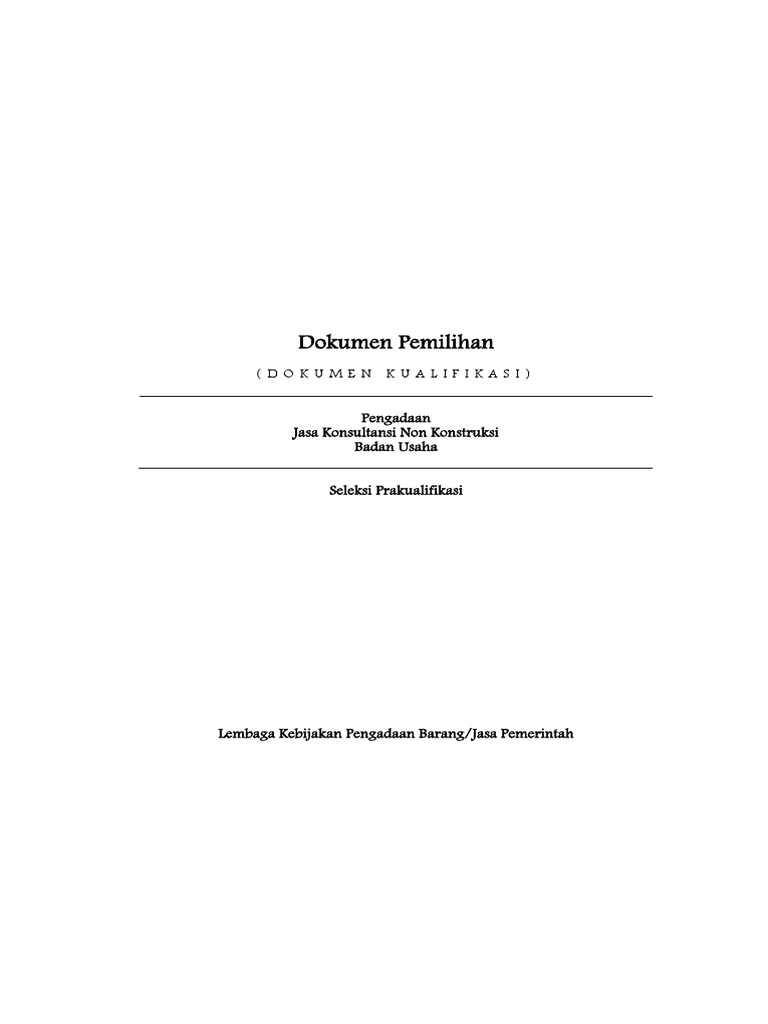 Dokumen Kualifikasi Konsultan Rpb Pdf